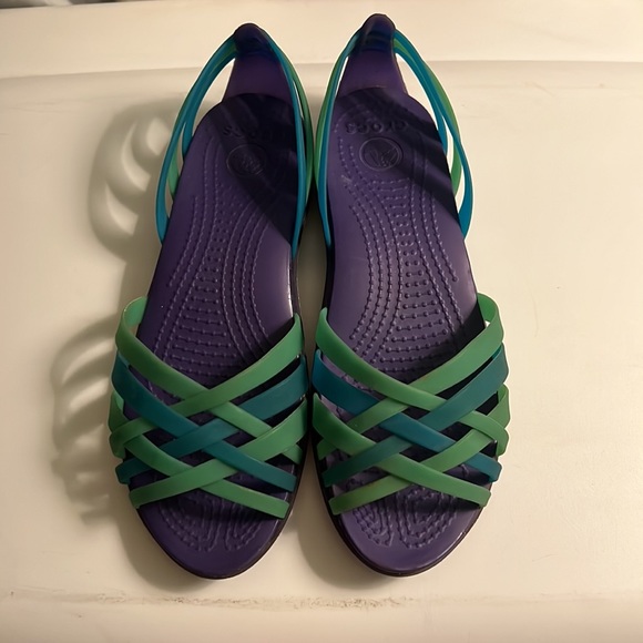 CROCS | Shoes | Crocs Bluegreen Purple Sandals | Poshmark